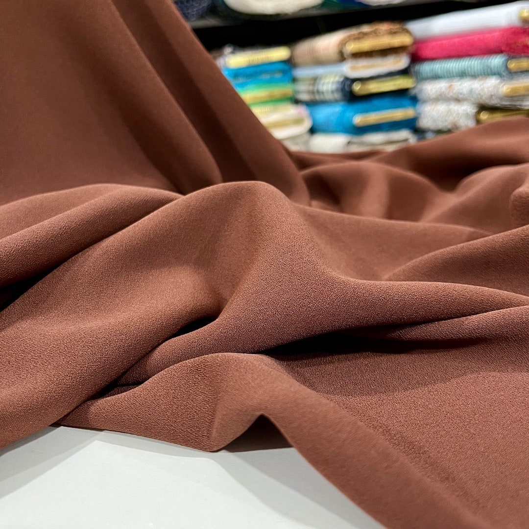 Copper Brown Luxury Italian Crepe Fabric, Fashion Fabric, Clothing ...
