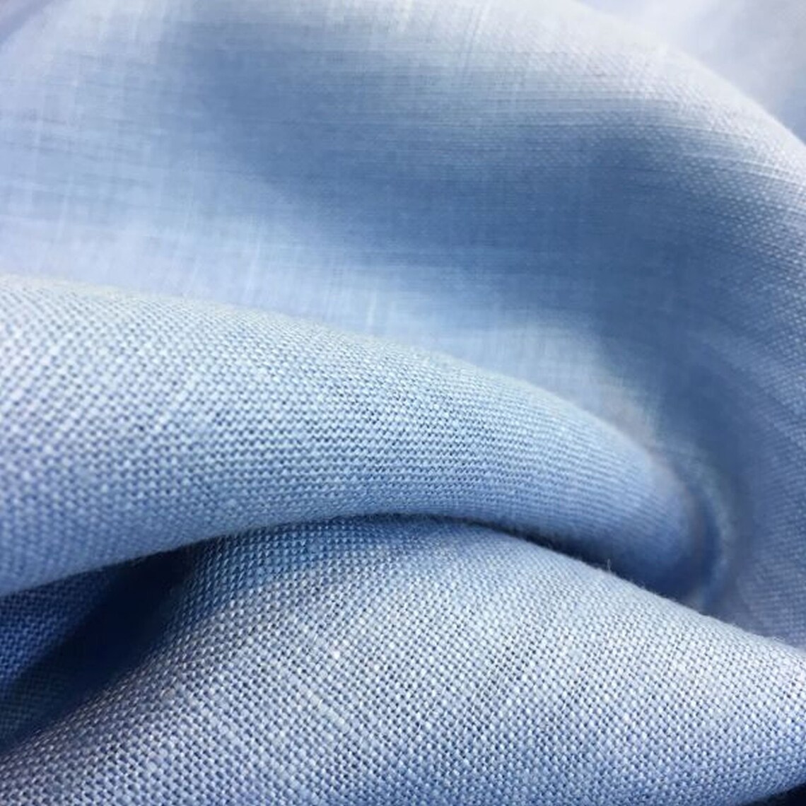 Baby Blue Linen Fabric: 100% Pure, Stonewashed by the Yard 150cm/57in ...