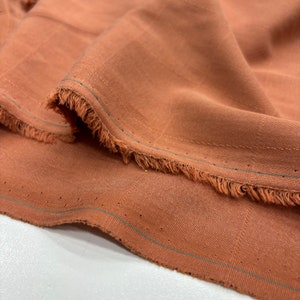 Brick Color Washed 100% Cotton Fabric – Soft Material for Dresses ...