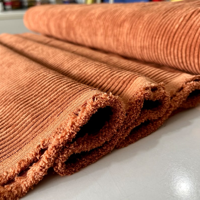 Terracotta Italian Design Corduroy Fabric by the Yard for Apparel ...