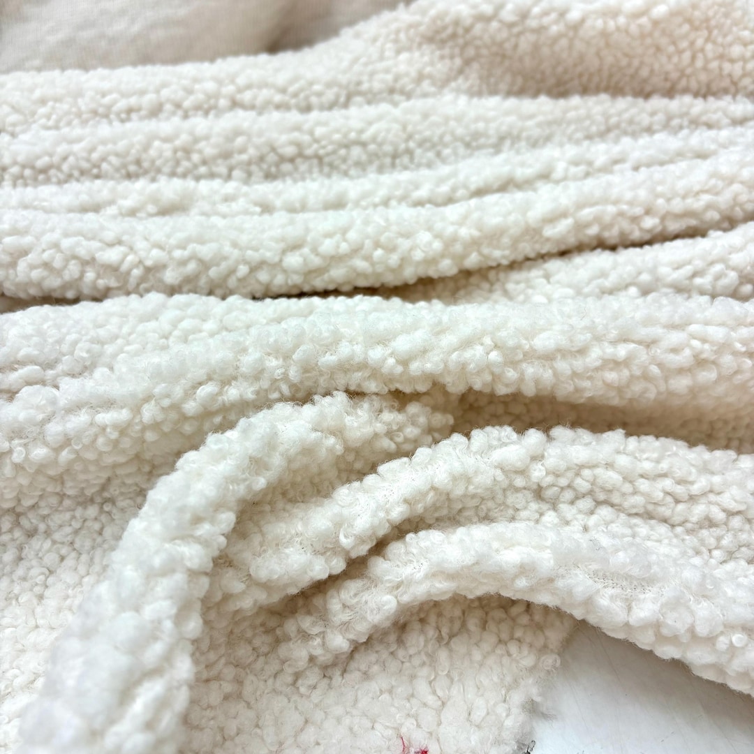 High Quality Boucle Teddy Fabric White, Upholstery Fabric by Yard ...