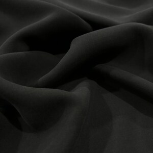 Black Stonewashed Cotton Cupro Fabric – Soft Flowing Material for ...