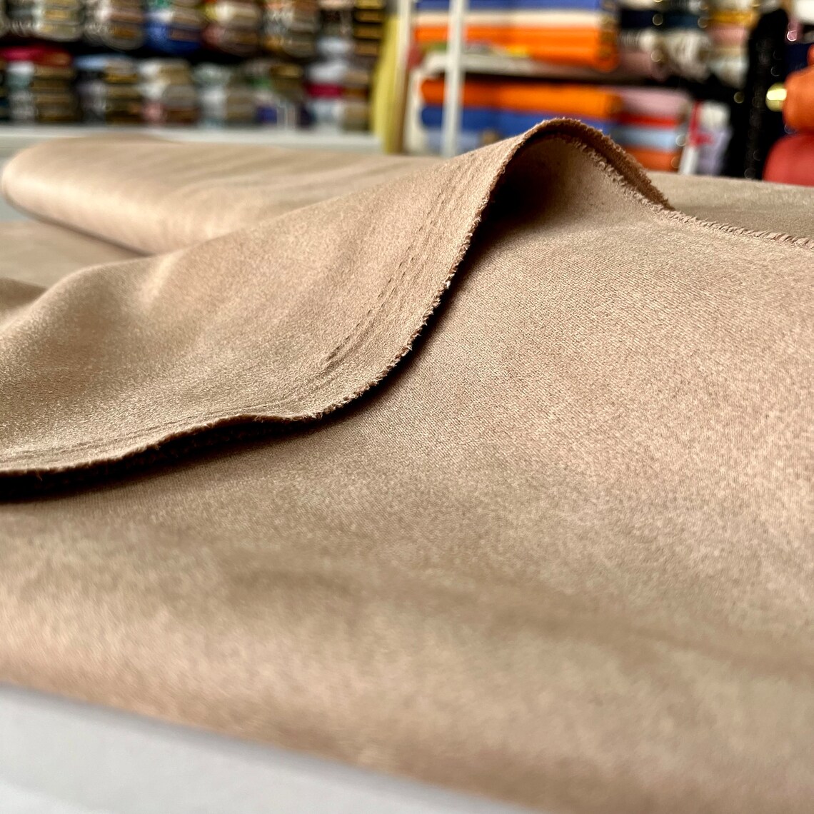 Mink Color Scuba Suede Fabric for All Dressmaking and Upholstery, 150cm ...