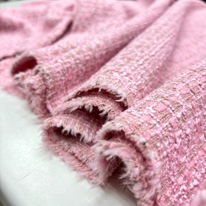Pink Tweed Fabric – Material for Jackets, Dresses, Skirts & Coats ...