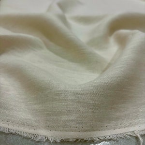 Luxury European Cream Linen Fabric for Dresses and Clothing (150cm/59in ...