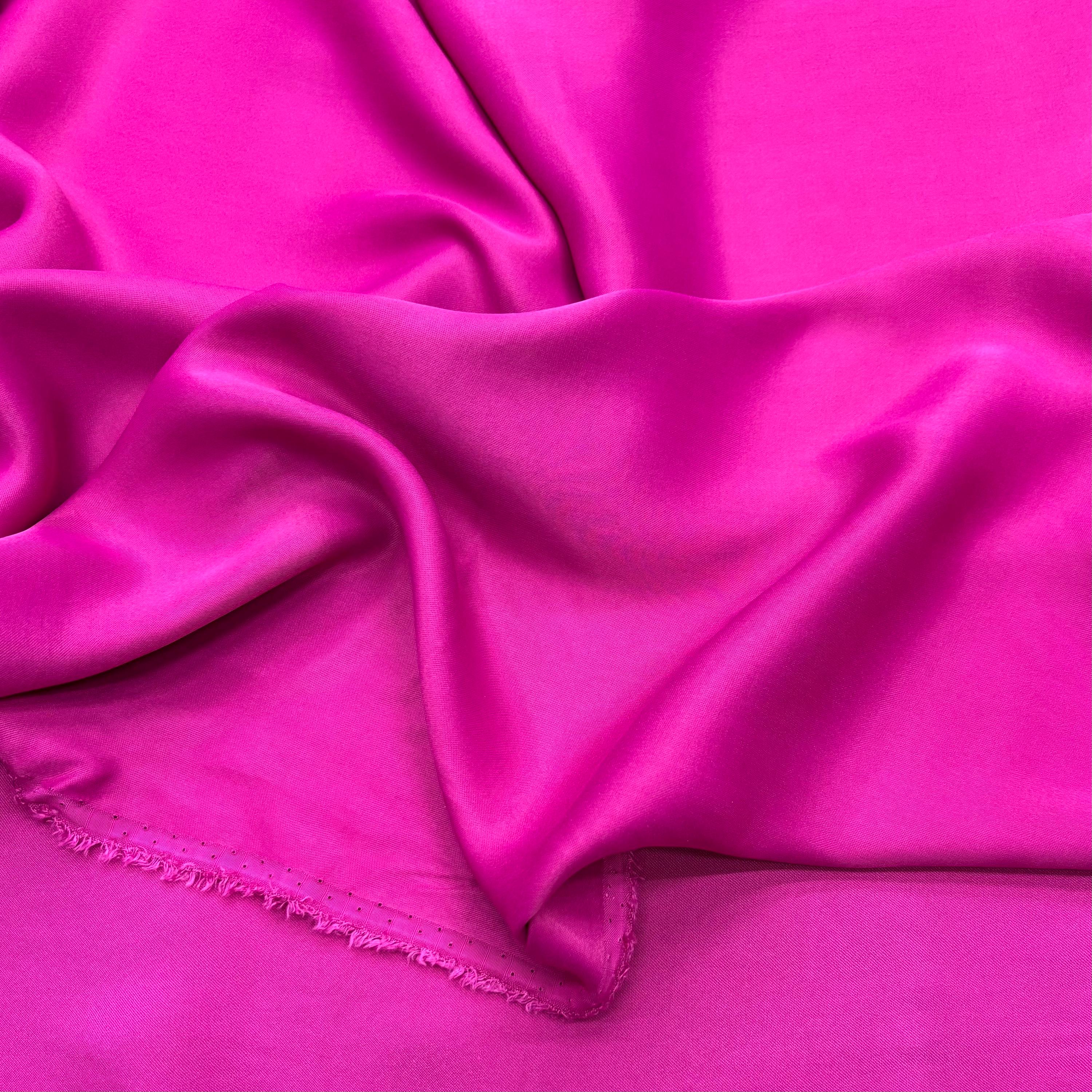Fuchsia Rayon Cotton Cupro Fabric – Wrinkle-resistant Soft Drapey for ...