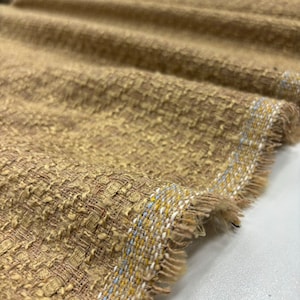 Classic Wool Cotton Light Brown Tweed Fabric – Soft Material for ...