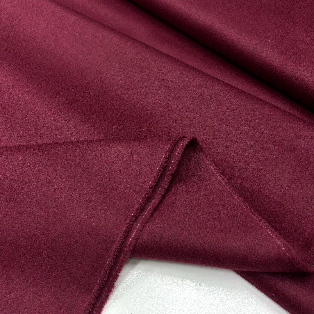 Burgundy Wool Cashmere Fabric – Soft Warm Material for Coats, Suits ...