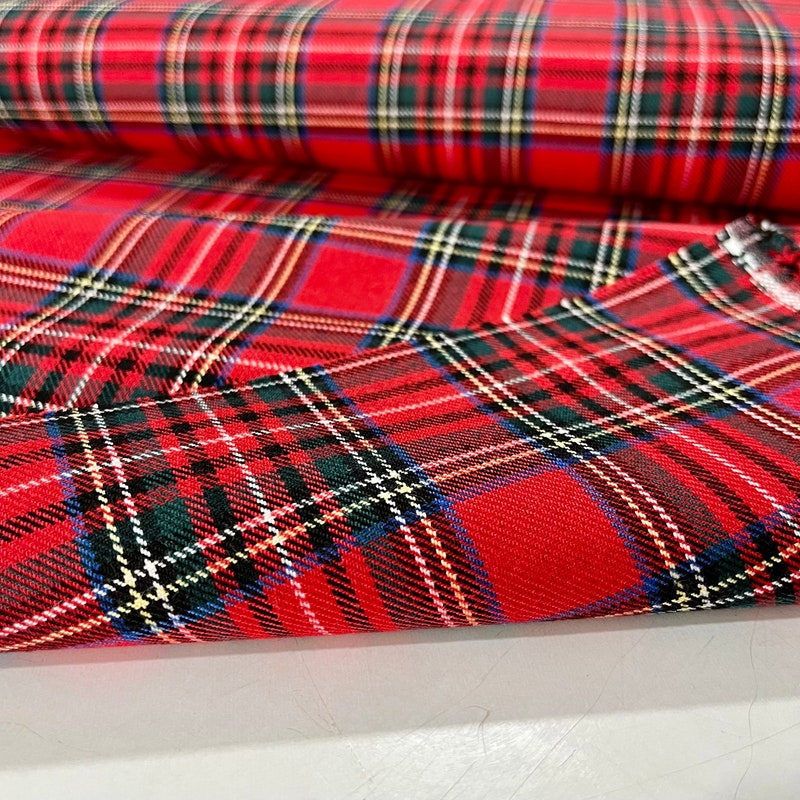 Red Plaid Fabric - Etsy