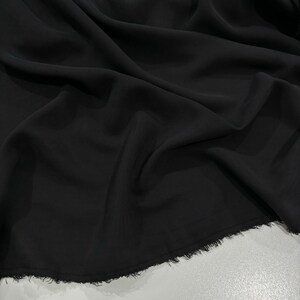 Black Stonewashed Cotton Cupro Fabric – Soft Flowing Material for ...