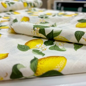 Lemon Pattern Italian Design Linen Fabric, Design Fabric, Fashion ...