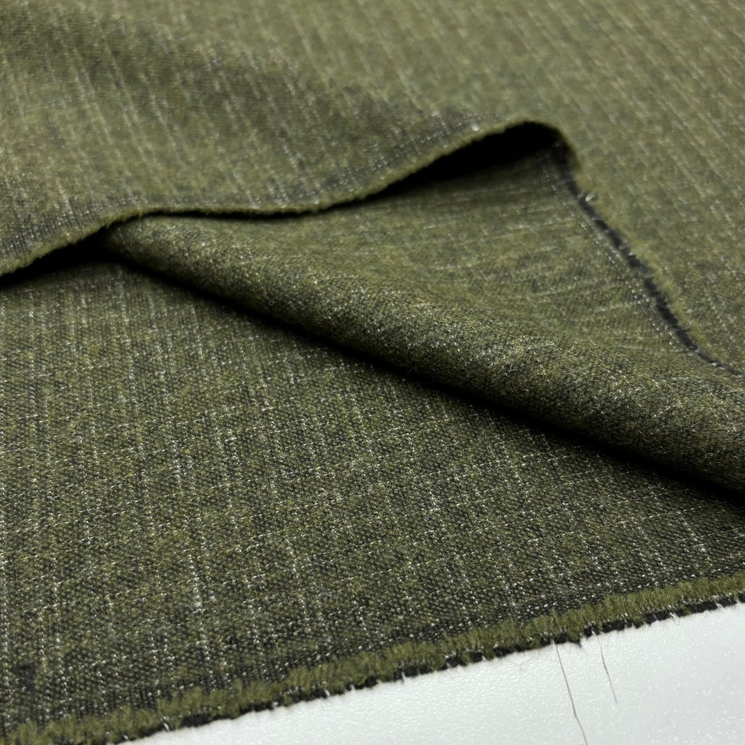 Green Wool-effect Fabric – Soft Winter-spring Material for Pants ...