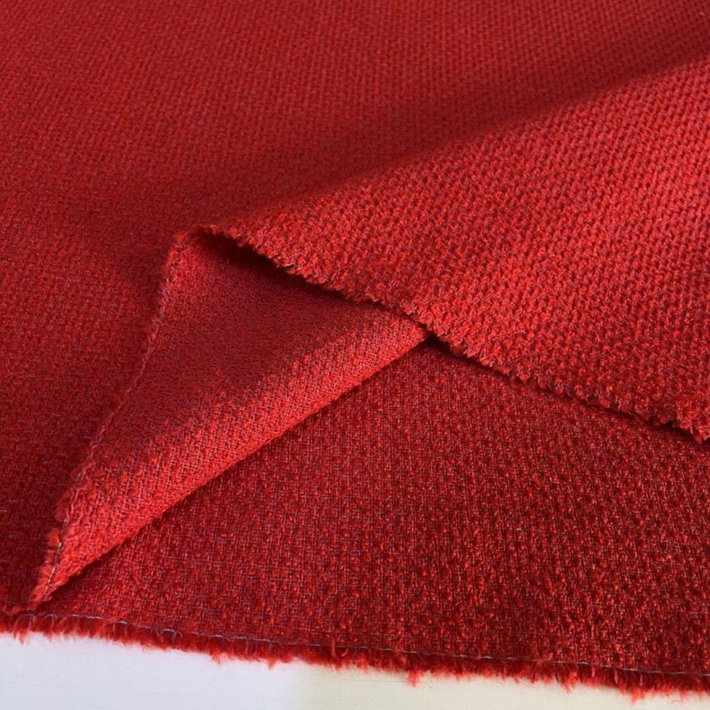 Classic Cotton Tweed Fabric Red 150 Cm or 1.64 Yards or 57 - Etsy