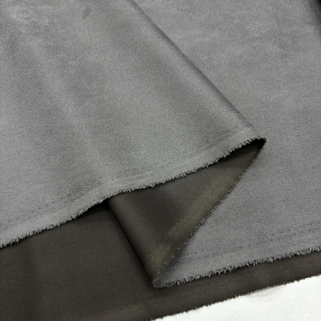 Gray High-quality Suede Scuba Fabric, Fabric for Pants, Jackets, Shirts ...
