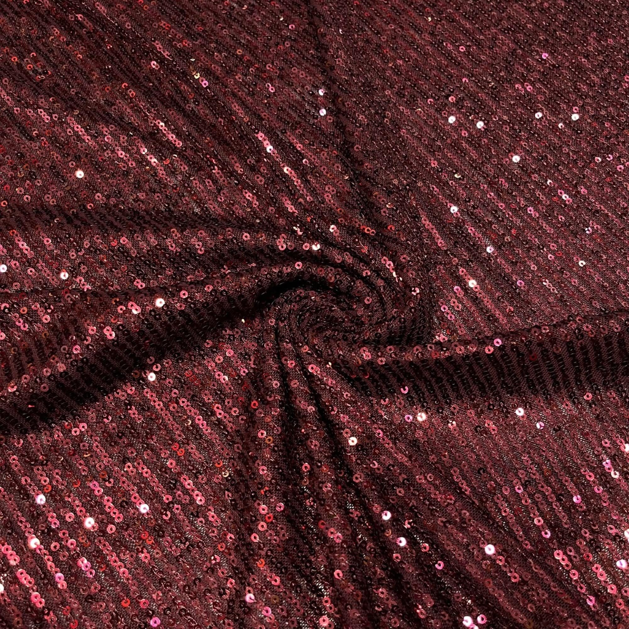 Burgundy Sequin Fabric Dark Red Glitters Sequins Sparkling - Etsy