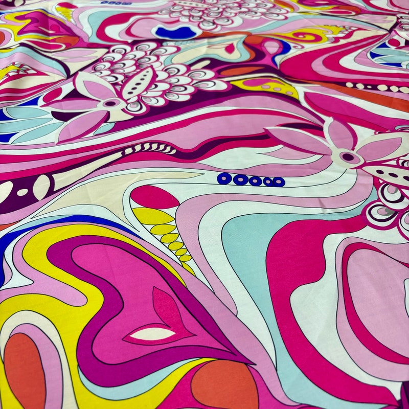 Abstract Satin Print Fabric - Etsy UK