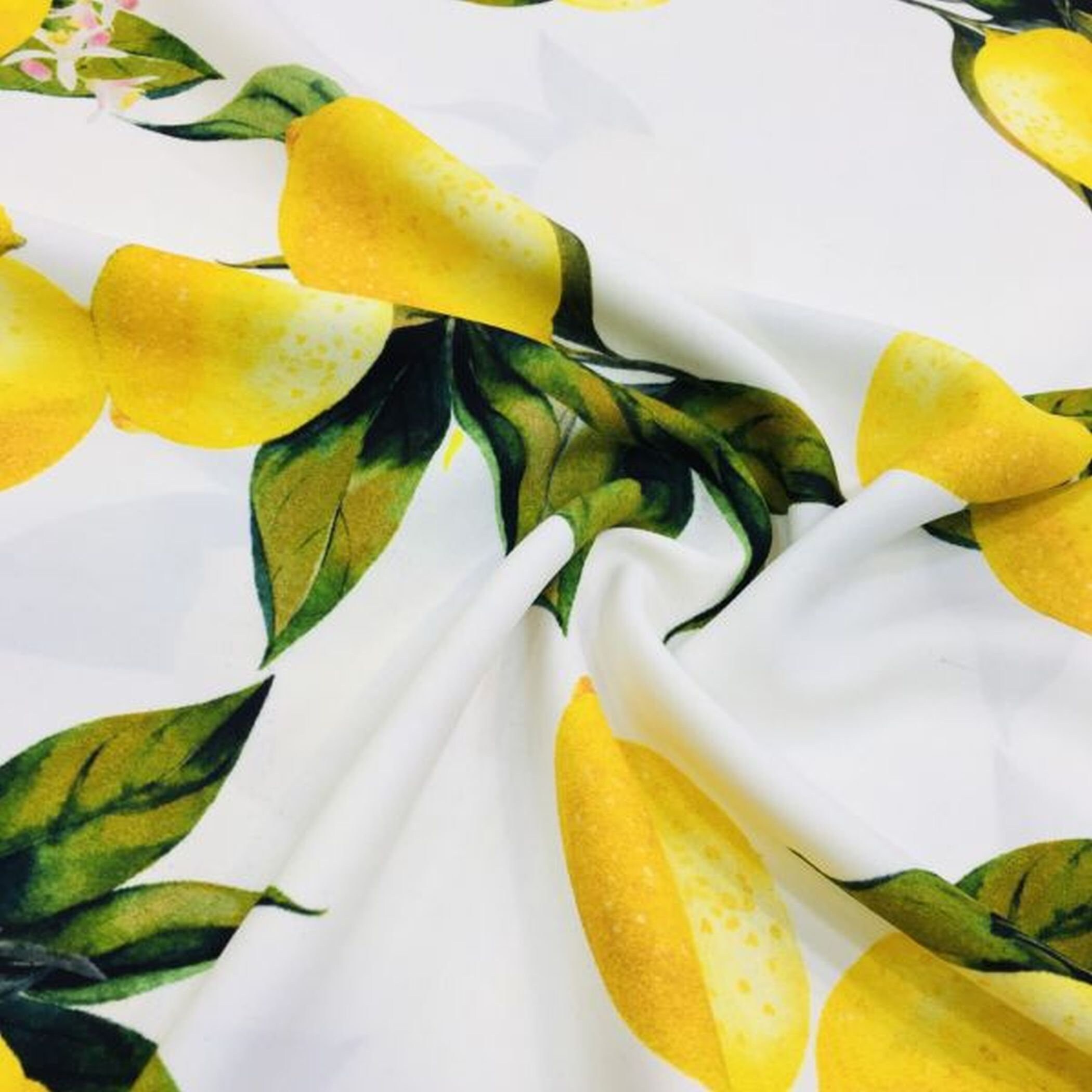 Lemon Pattern Printed Crepe Fabric Design Fabric Fashion - Etsy
