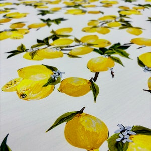 Lemon Pattern Printed Crepe Fabric, Design Fashion Fabric, Clothing ...
