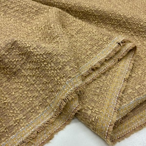 Classic Wool Cotton Light Brown Tweed Fabric – Soft Material for ...