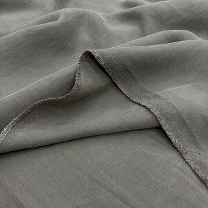 Smoke Green Luxury Stonewashed Cupro Fabric, Fabric by the Yard, Cotton ...