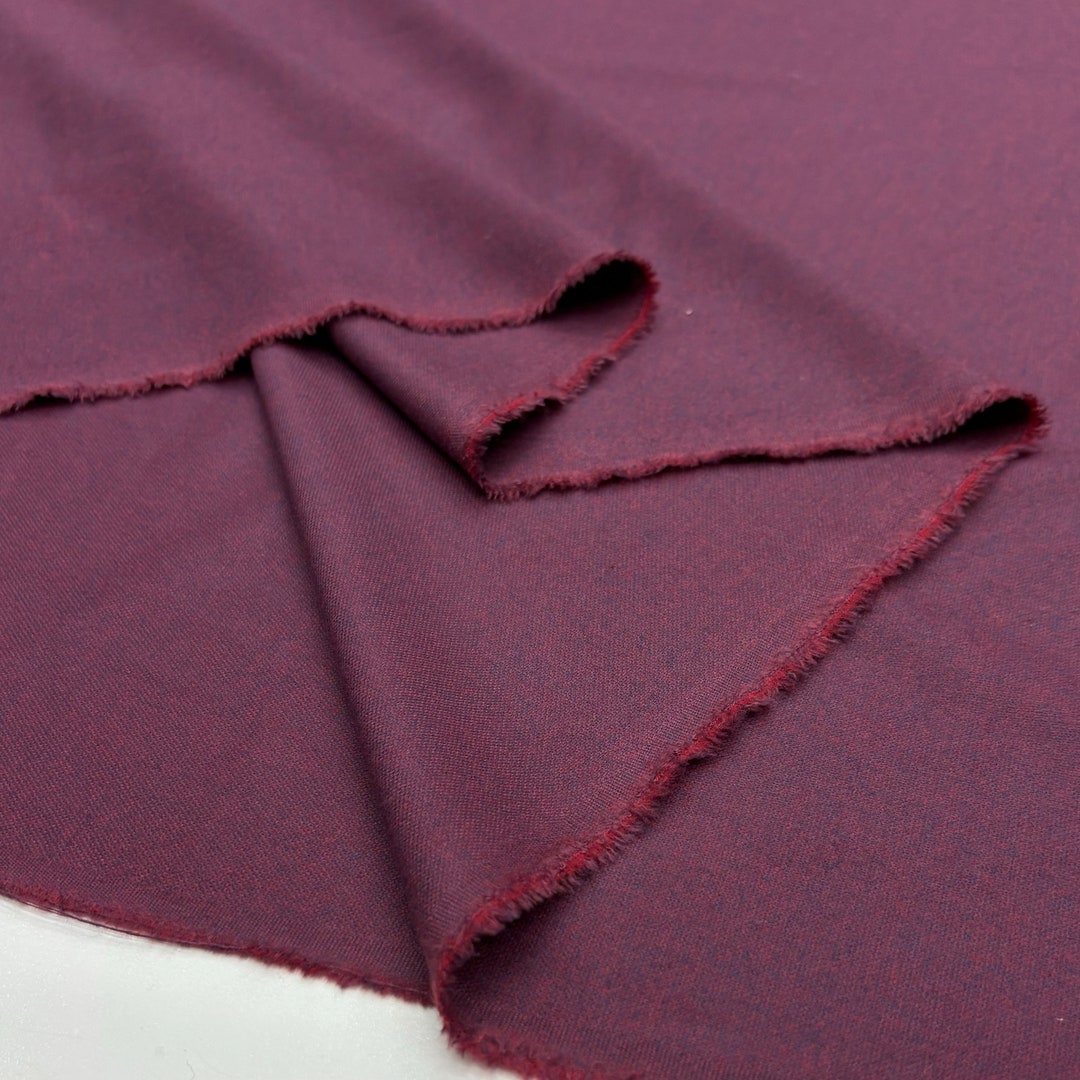 Burgundy Wool Effect Luxury Flannel Fabric , Jacket-pants-suit Fabric ...