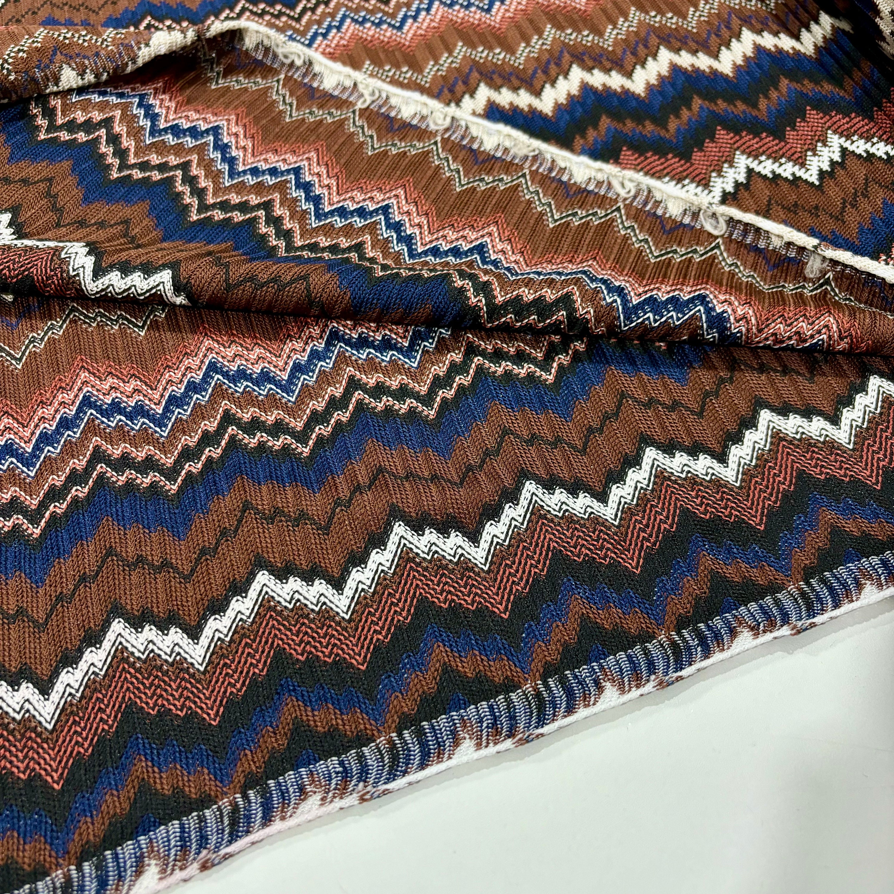 Zigzag Pattern Knitted Fabric Brown 150 Cm or 1.64 Yards or 57 Inches Width Modern Clothing Fabric pareo jersey Fabric Luxury Fabric Etsy