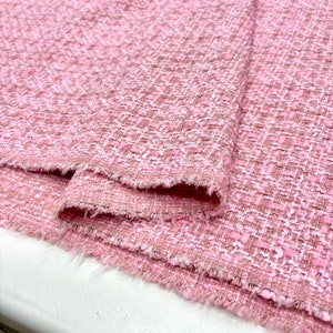 Pink Tweed Fabric – Material for Jackets, Dresses, Skirts & Coats ...