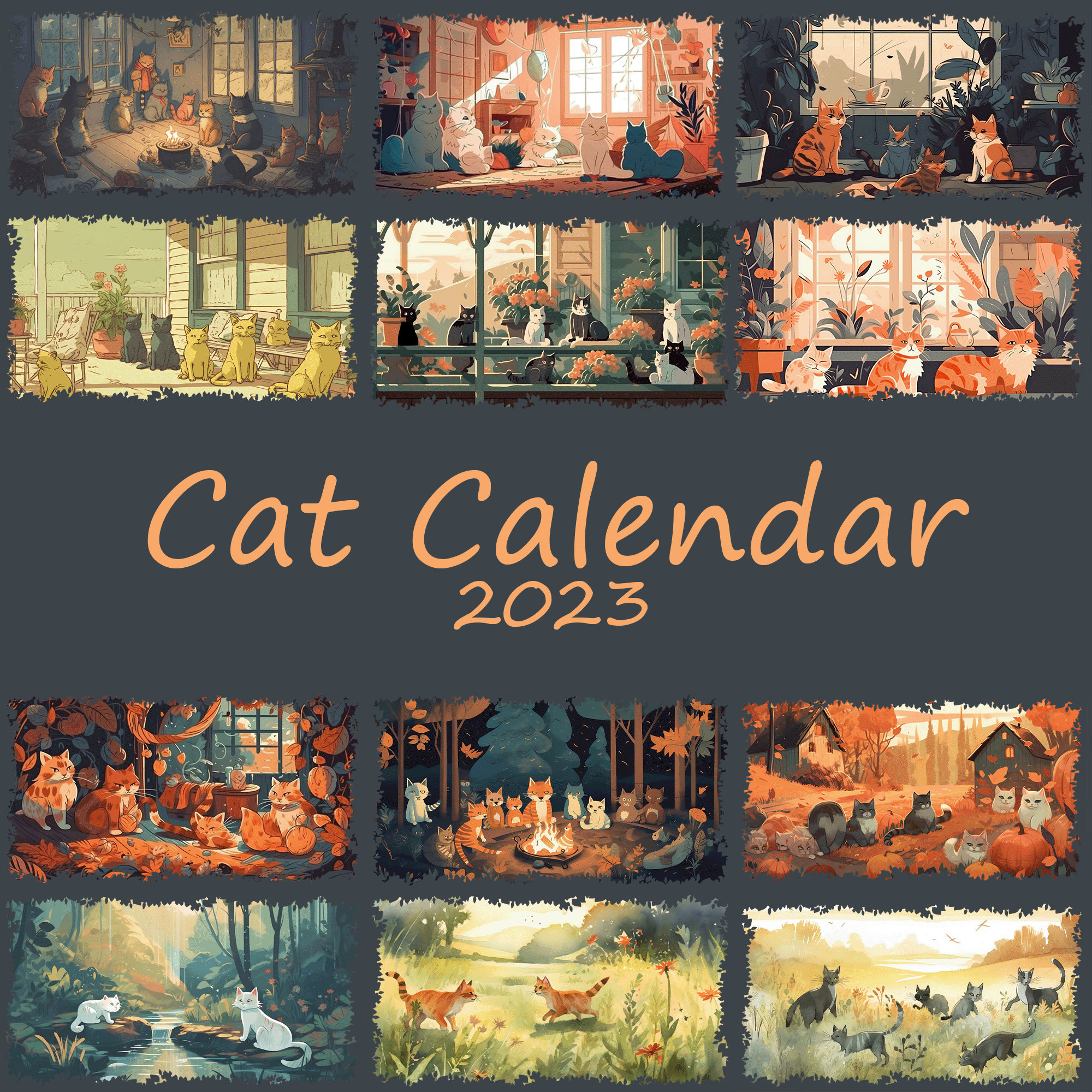 2023 Katze Kalender Canva Template (Sonntag Start) - Etsy.de