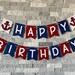 Nautical Birthday Banner, Happy Birthday Banner, Nautical Theme Party ...