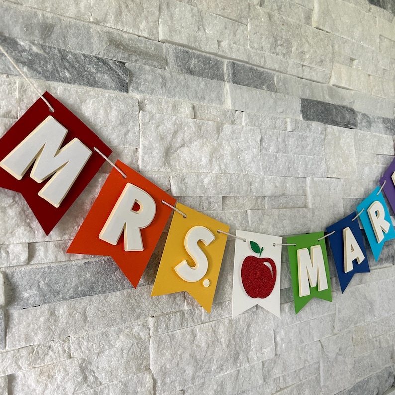 Classroom Teacher Name Banner, Personalized Teacher Banner, Custom Name ...