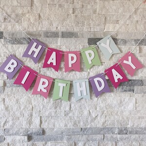 Boho Rainbow Happy Birthday Banner, Pastel Birthday Banner, Party ...