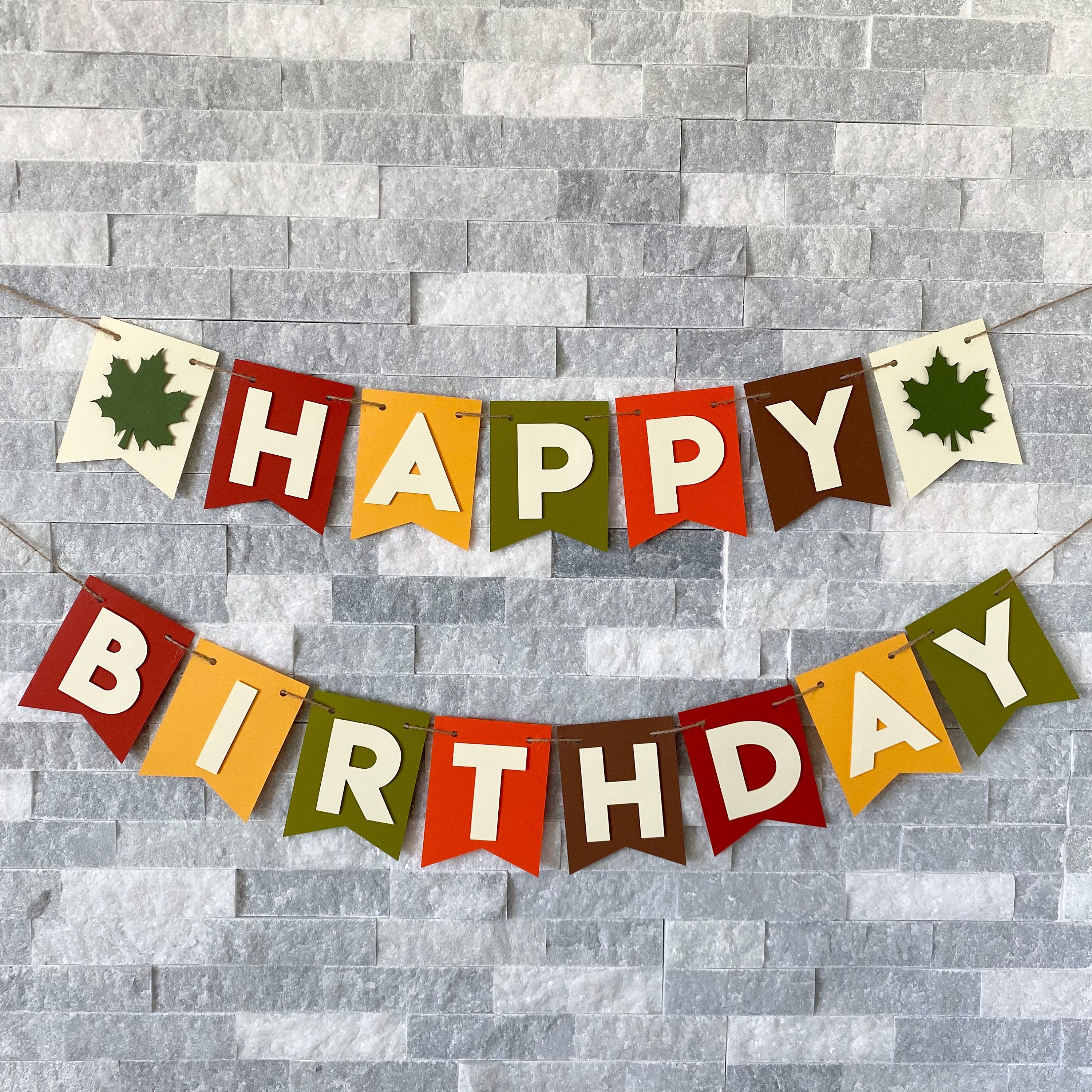 Fall Happy Birthday Banner, Personalized Fall Banner, Thanksgiving ...
