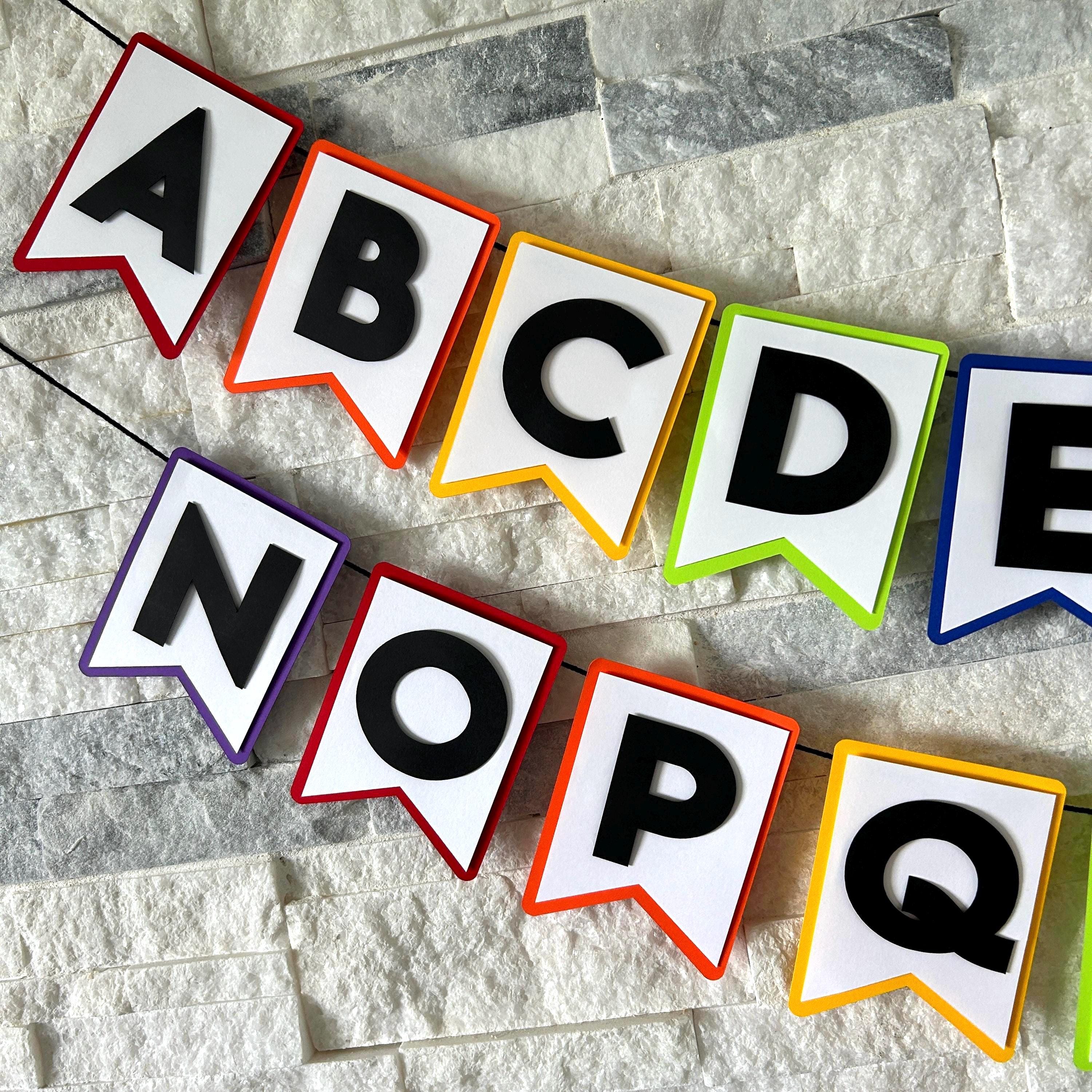 Alphabet Rainbow Banner, Back to School, Kids Room Decorations, Teacher ...