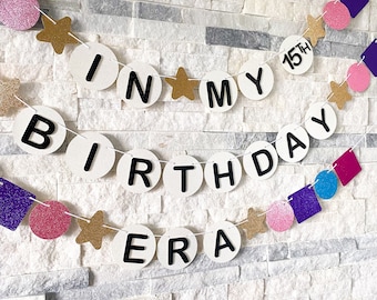 In My Birthday Era Banner, Eras Birthday Party Decorations, Large ...