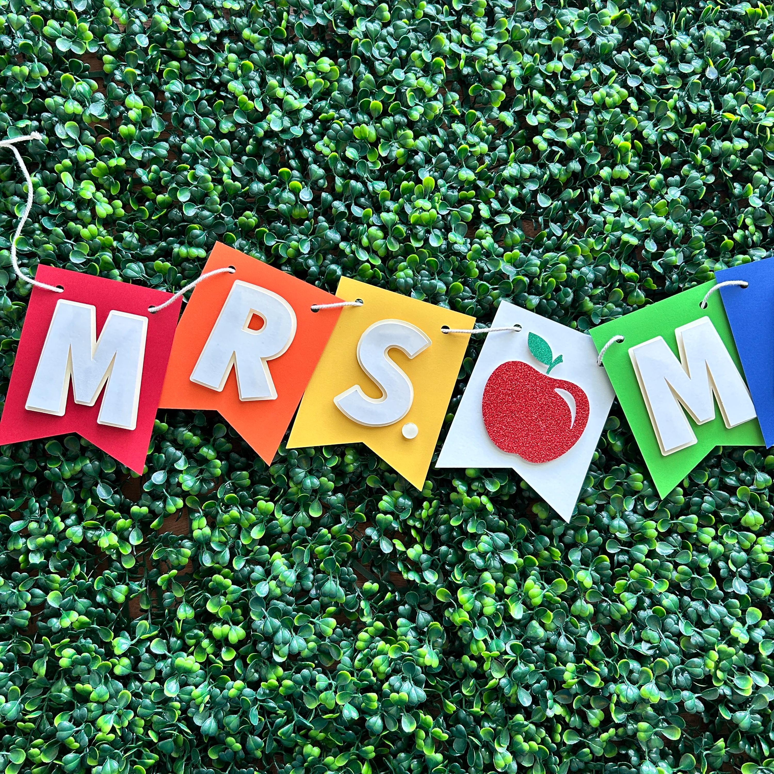 Classroom Teacher Name Banner, Personalized Teacher Banner, Custom Name ...