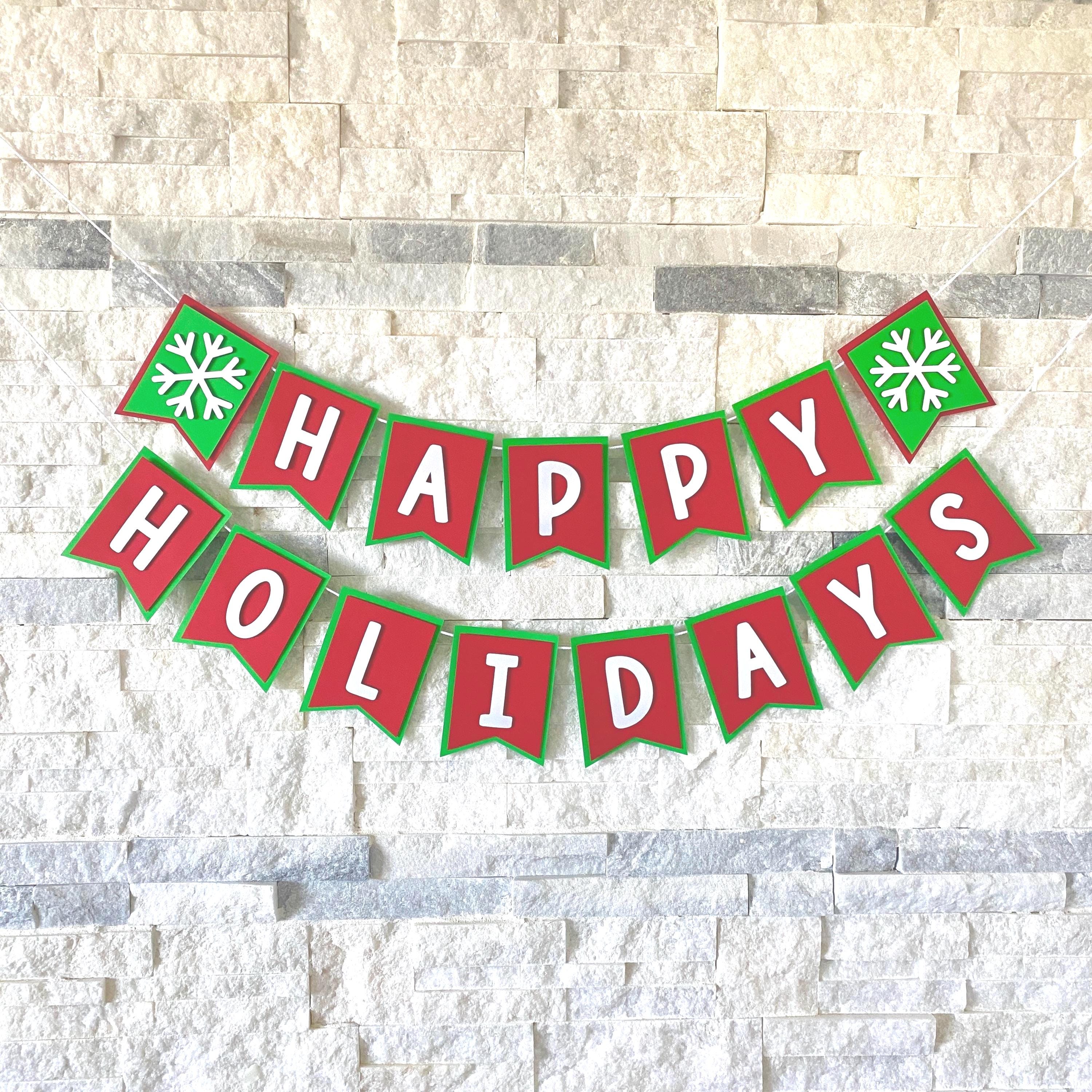 Happy Holidays Banner: Red & Green Christmas Garland - Etsy