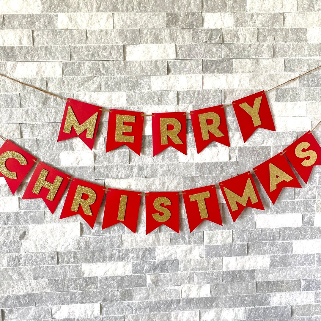 Merry Christmas Banner, Christmas Decorations, Merry Christmas Sign ...