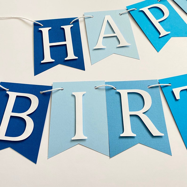 Happy Birthday Banner Blue Birthday Banner Blue Custom - Etsy