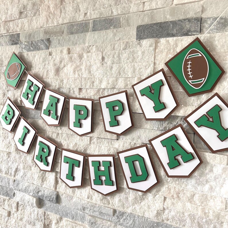 Football Birthday Banner, Sports Birthday Party, Football Theme ...