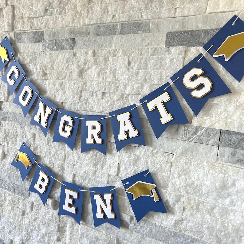 Congrats Custom Name Graduation Banner, Class of 2026 Party Decor - Etsy