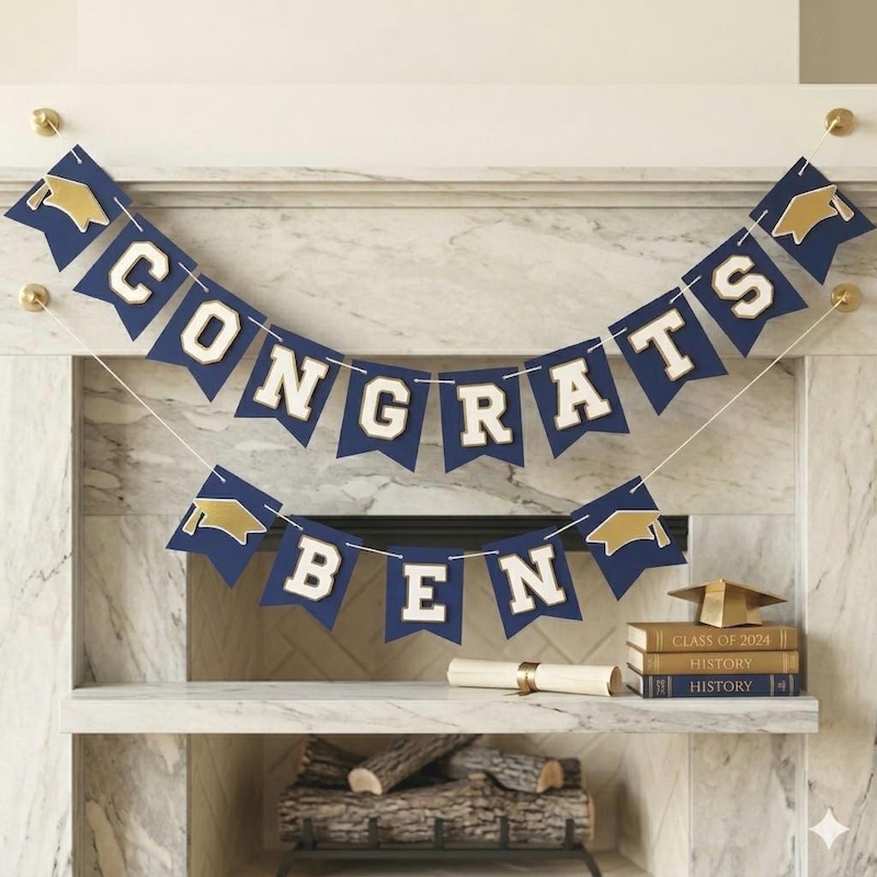 Custom Navy Blue Banner - Etsy