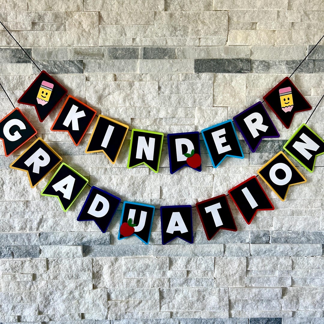 Kindergarten Graduation Theme Party, Preschool Graduation Banner ...