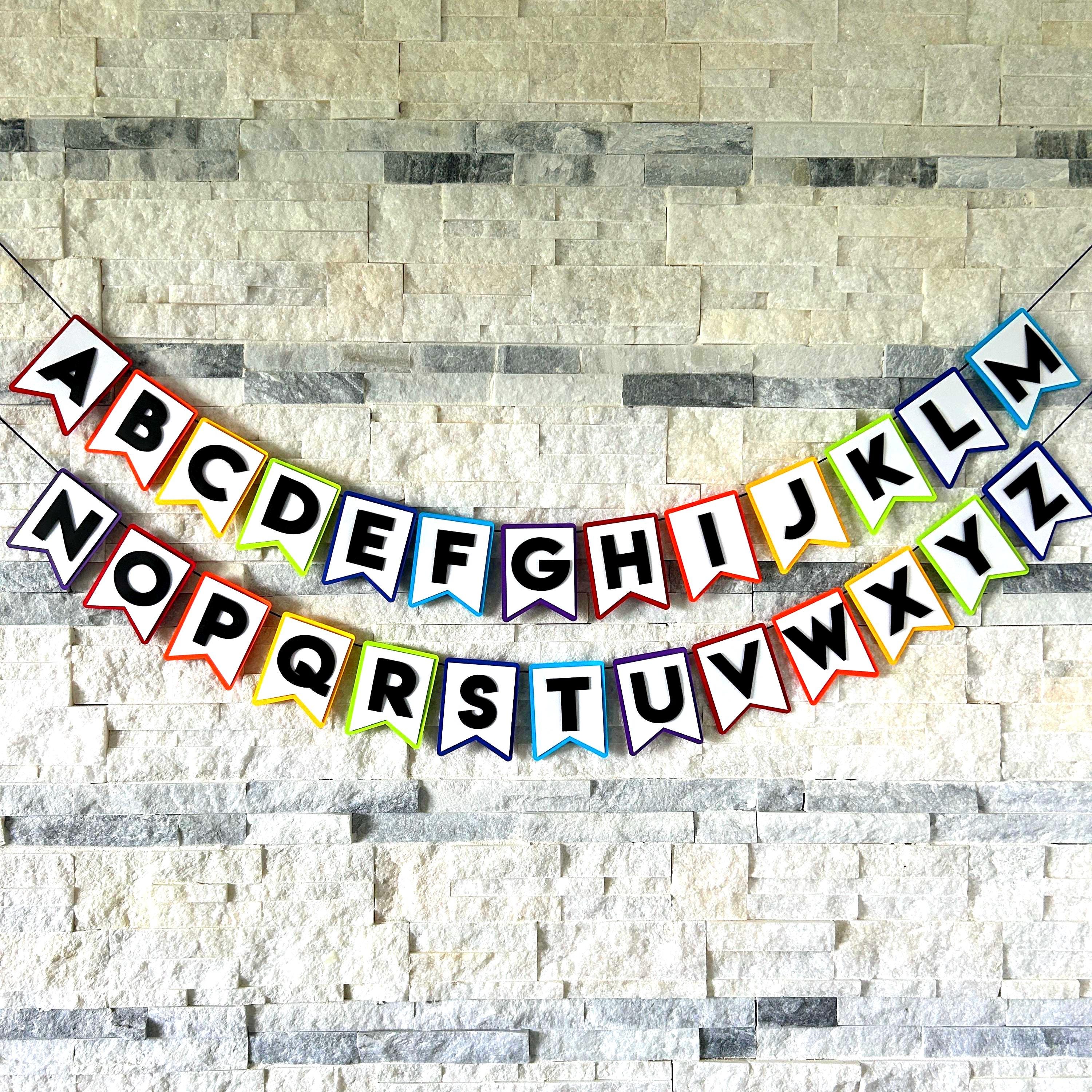 Alphabet Rainbow Banner, Back to School, Kids Room Decorations, Teacher ...