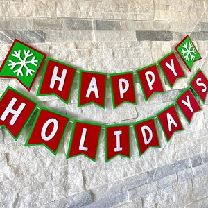 Happy Holidays Banner, Christmas Decoration, Christmas Snowflake Banner ...