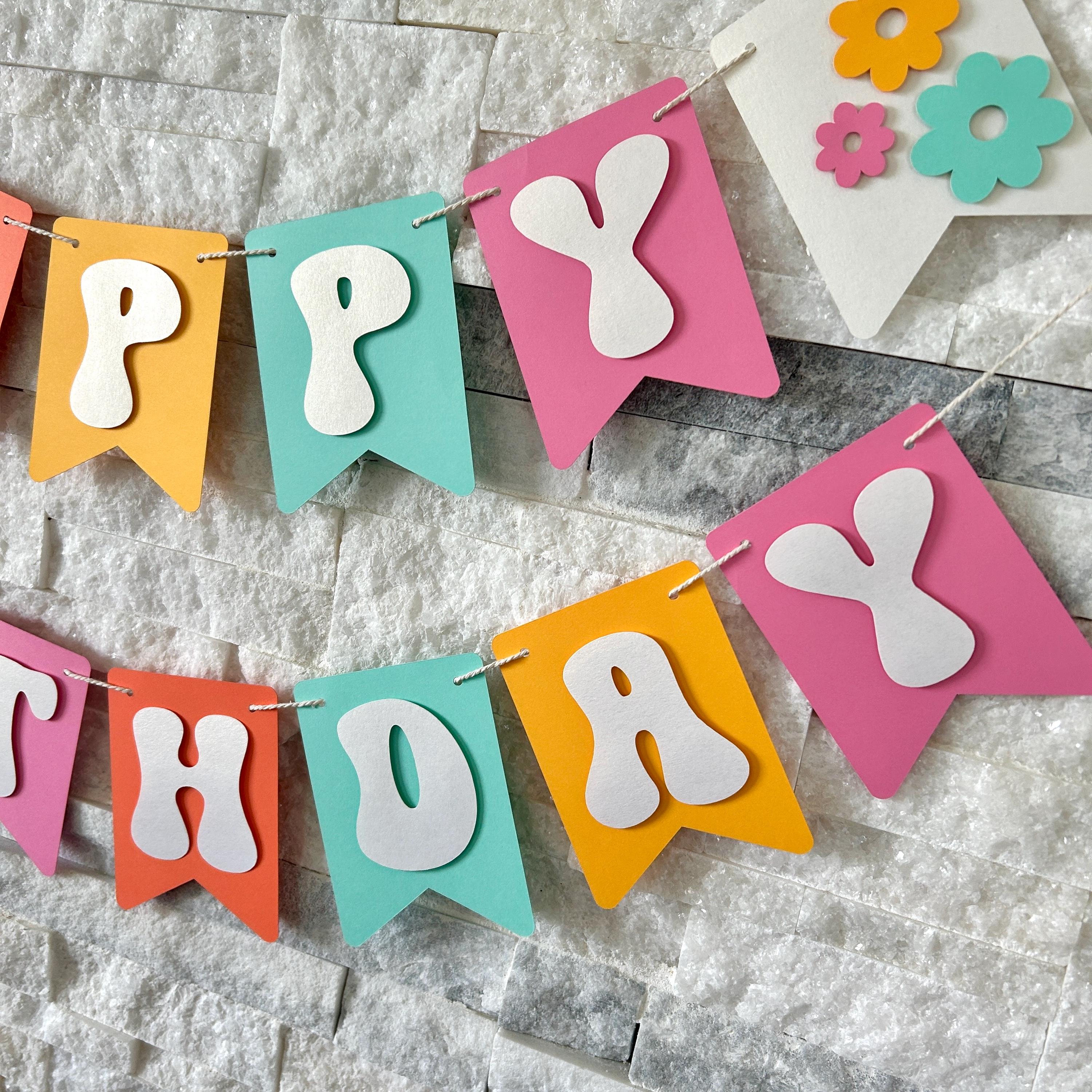 Groovy Happy Birthday Banner, Daisy Birthday Banner, Happy Birthday ...