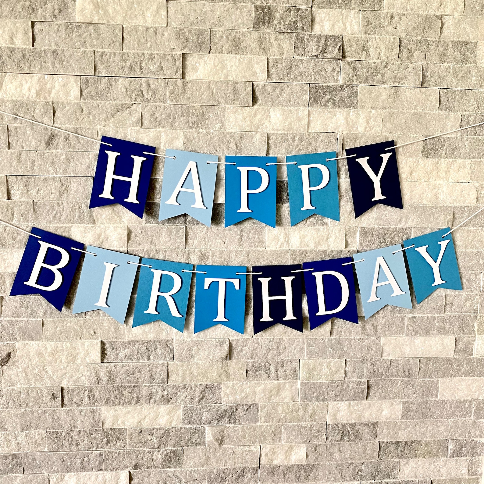 Happy Birthday Banner Blue Birthday Banner Blue Custom - Etsy