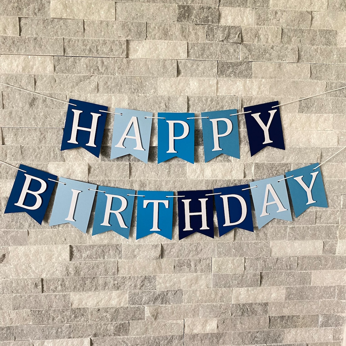 Happy Birthday Banner Blue Birthday Banner Blue Custom - Etsy