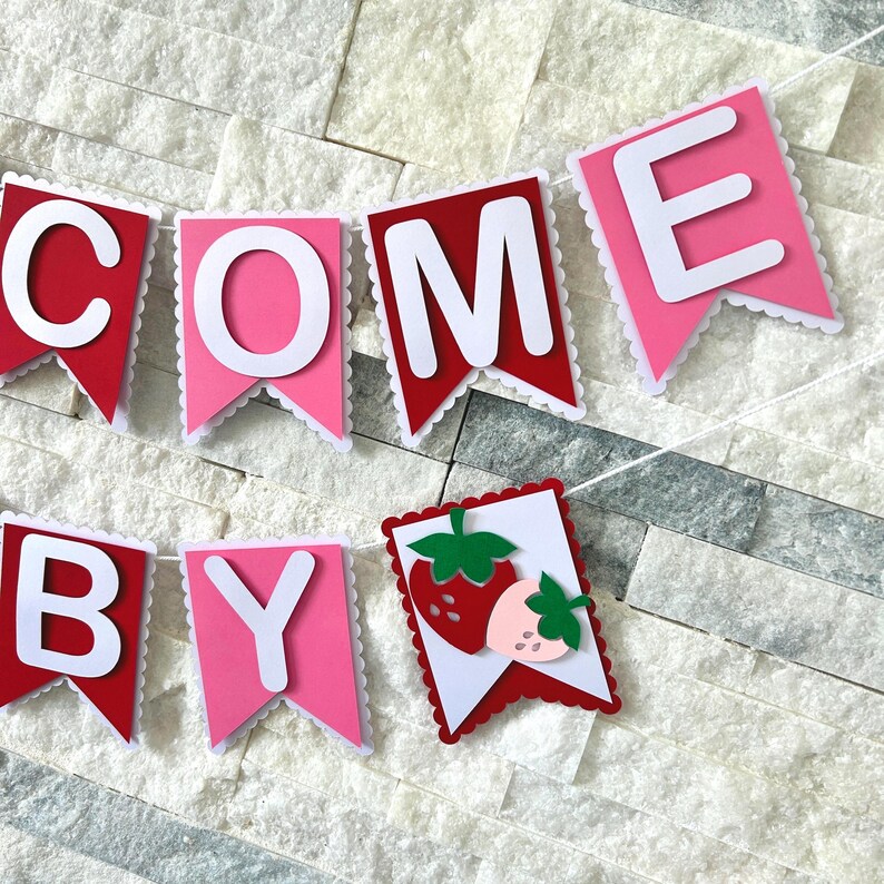 Welcome Baby Strawberry Banner: 3D Letter Party Decor - Etsy