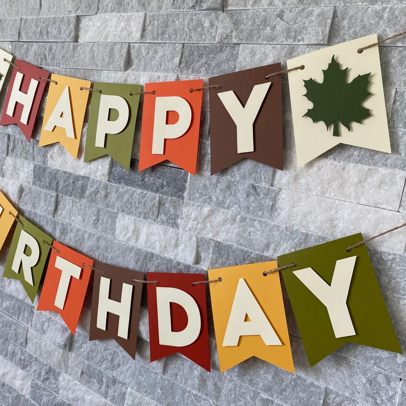 Fall Happy Birthday Banner Personalized Fall Banner - Etsy