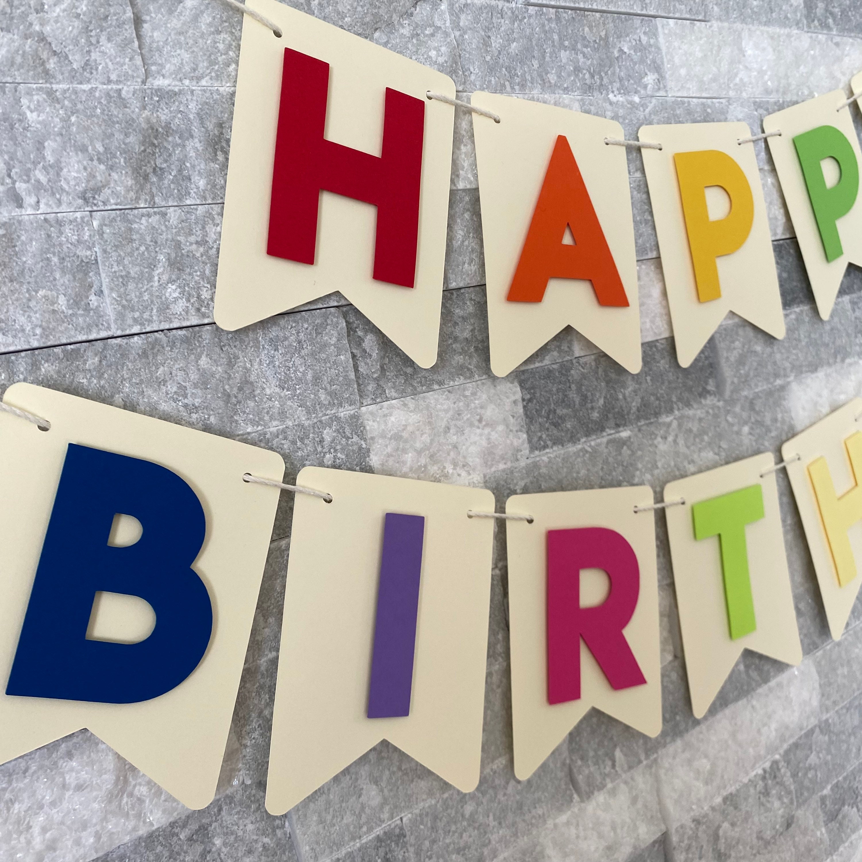 Happy Birthday Rainbow Banner, Happy Birthday Banner, Rainbow Birthday ...